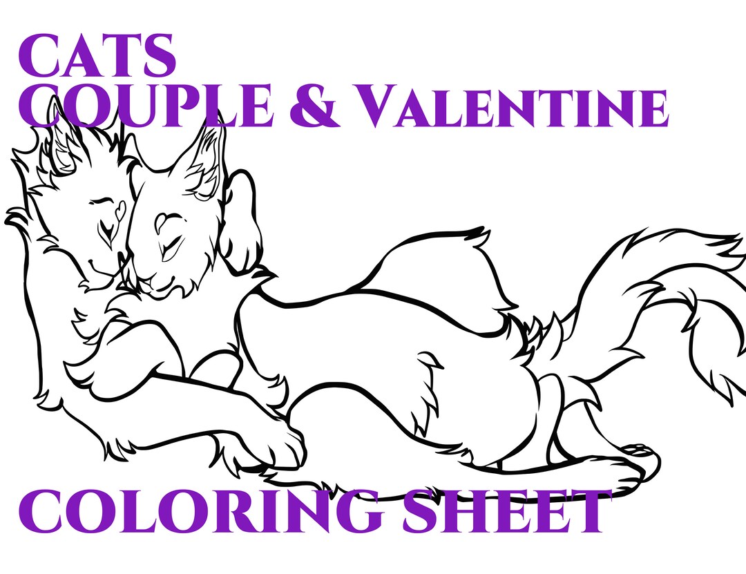 Design Your Own CAT Ocs | Coloring Sheet Couple| Valentines Day |design ...