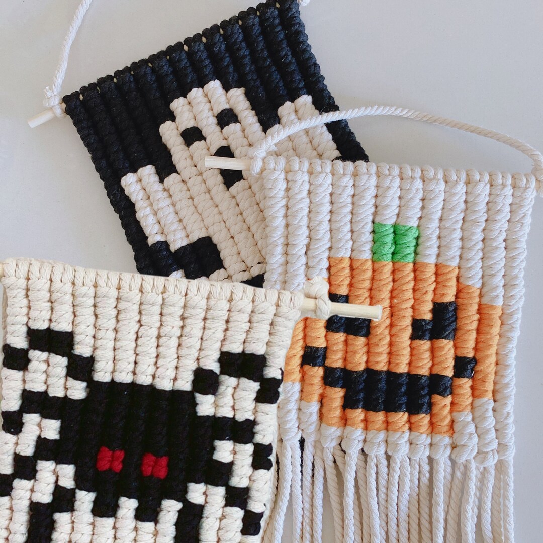 Halloween Macrame Wall Hanging,pumpkin Wall Hanging,ghost Wall Hanging ...