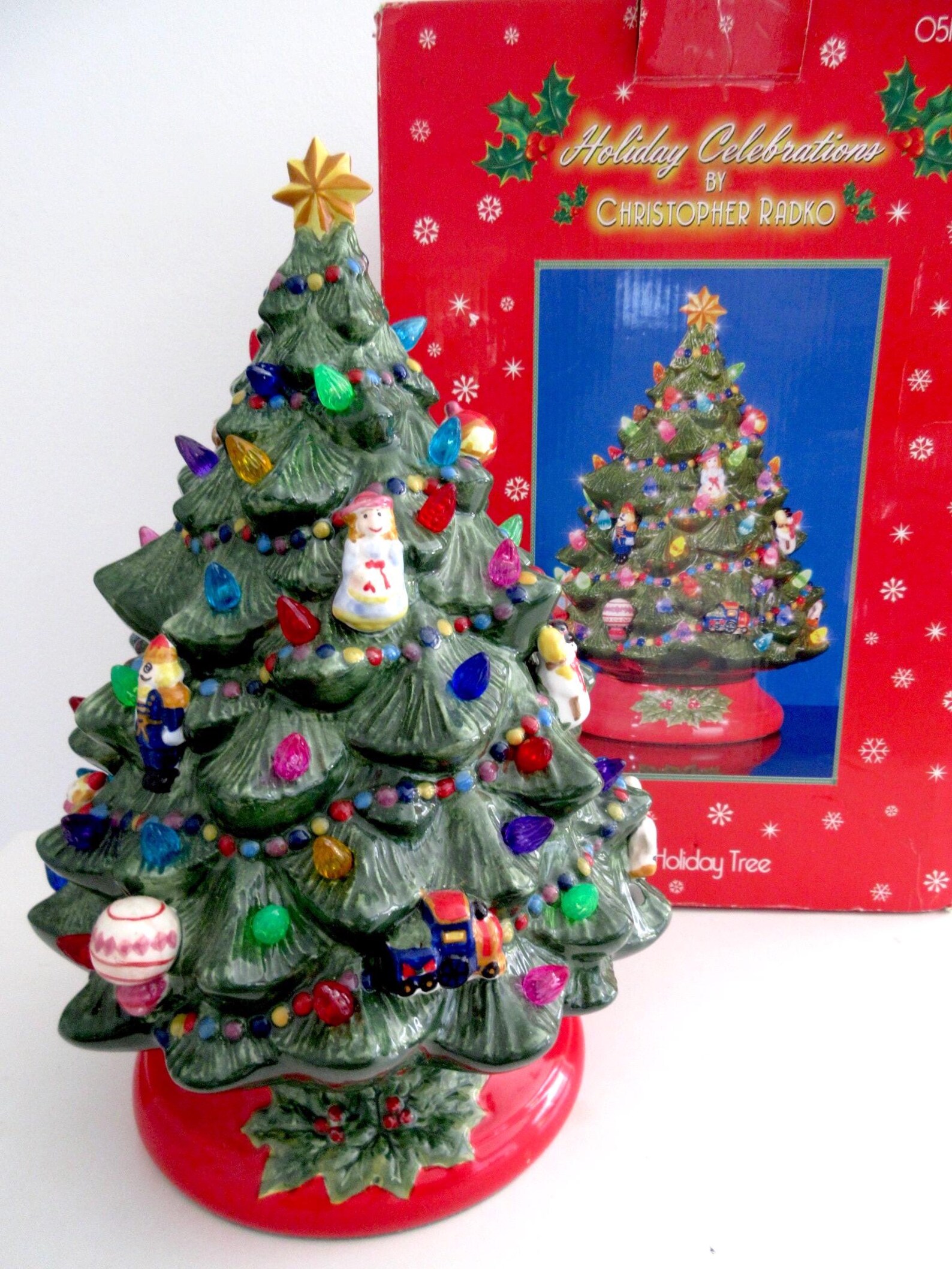VTG Christopher Radko Holiday Celebrations Lighted Christmas Tree With ...