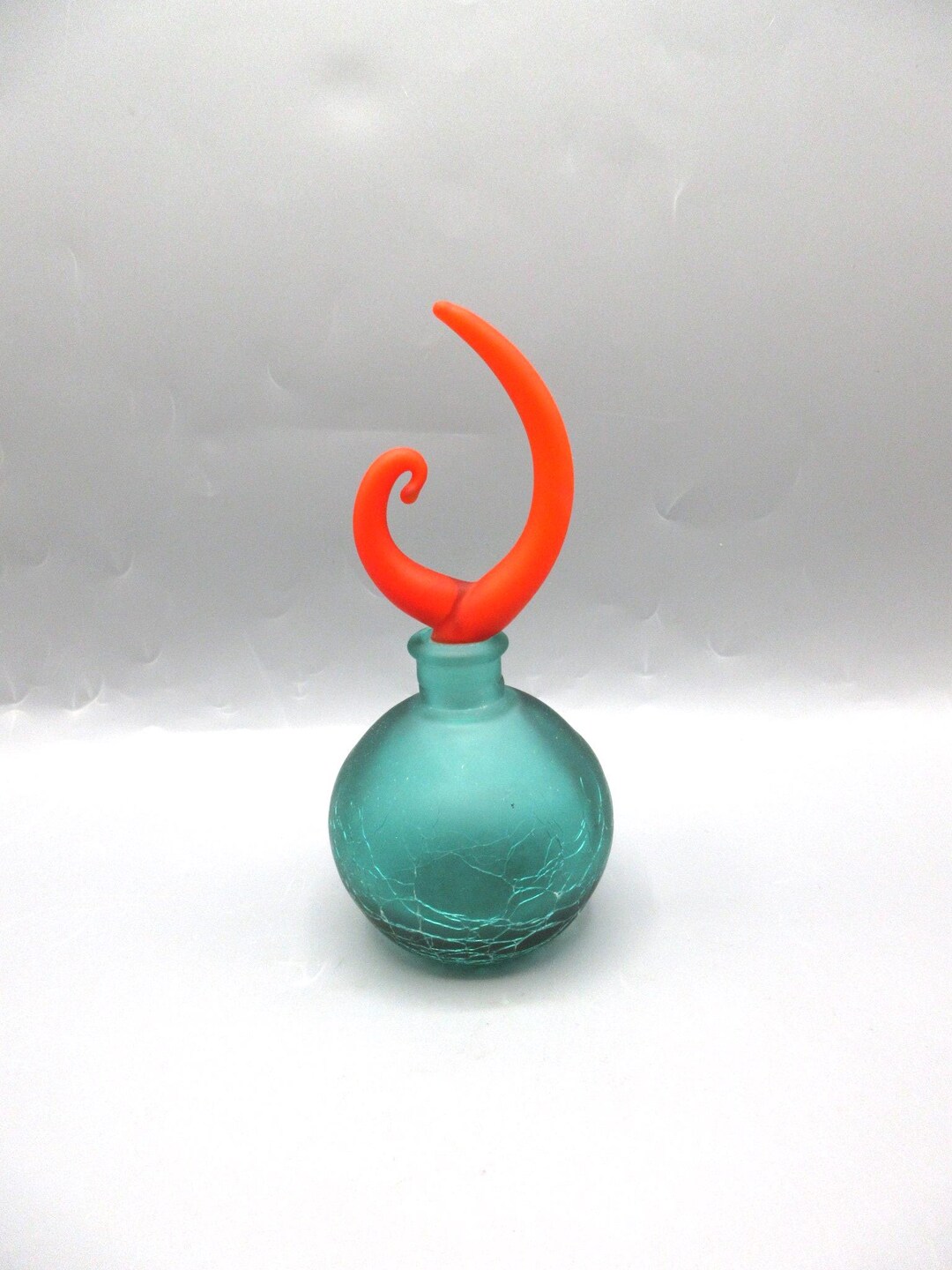 VTG Glass Act Studio Crackle Glass Perfume Bottle With Stopper - Etsy