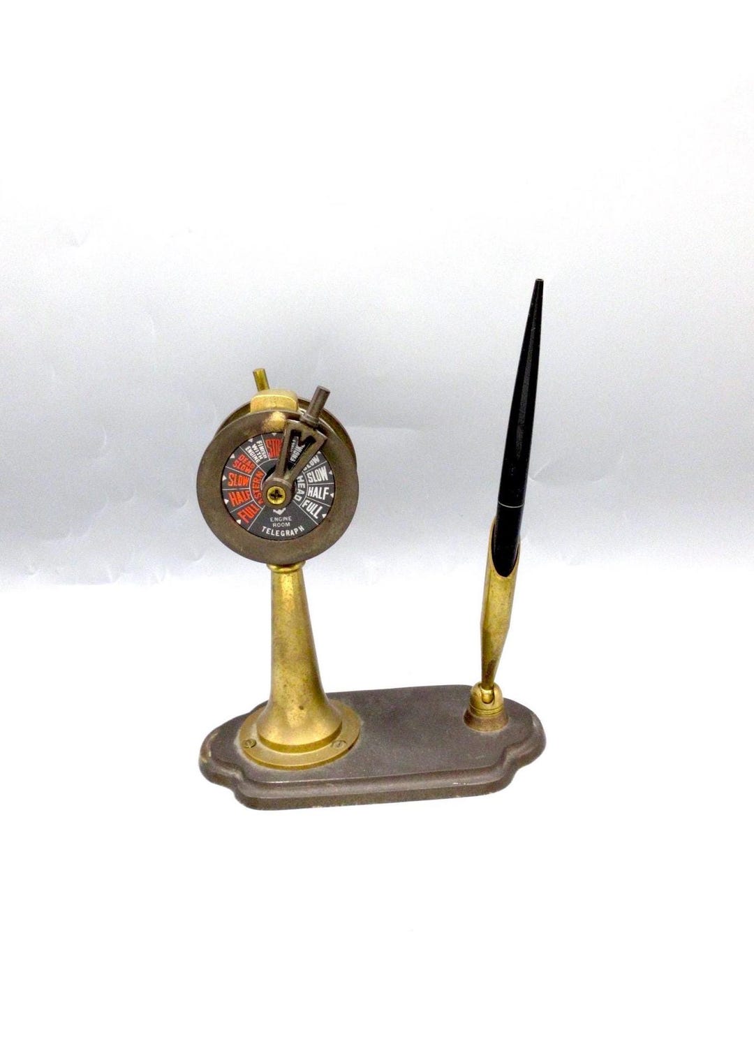 VTG Brass Ship Telegraph Pen Holder Nautical Desk Decor - Etsy