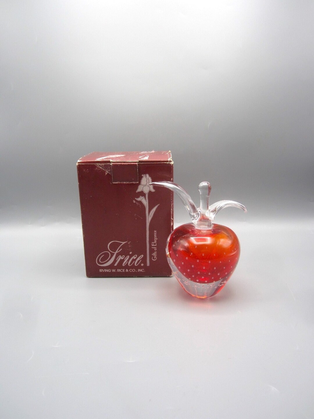 VTG Irice Red Glass Apple Perfume Bottle With Bubbles - Etsy