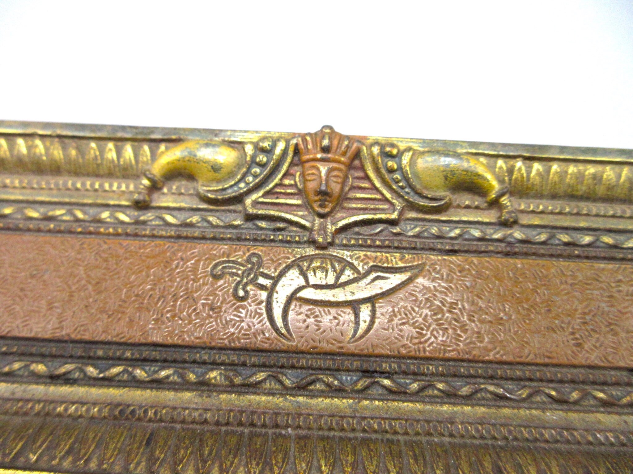VTG Masonic Shriners Brass Fountain Pen Tray Egyptian Motif Crescent ...