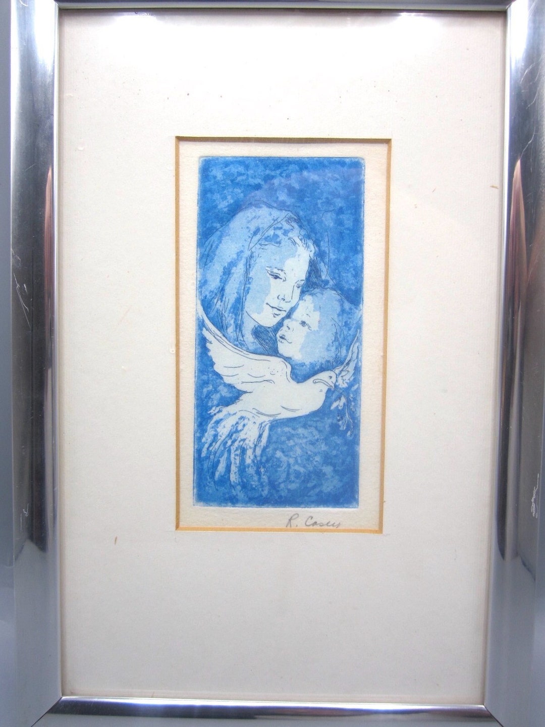 VTG Richard Casey Etching Woman and Child - Etsy