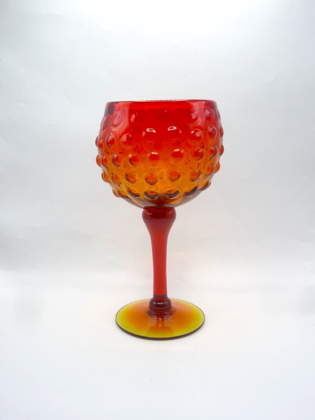 MCM Blenko Glass Vineyard Bubble 12 Amberina Goblet Wayne Husted - Etsy