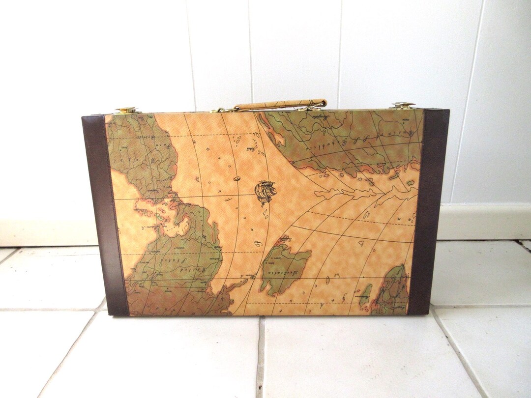 Backgammon Set With Antique Map Design 18" Leatherette - Etsy