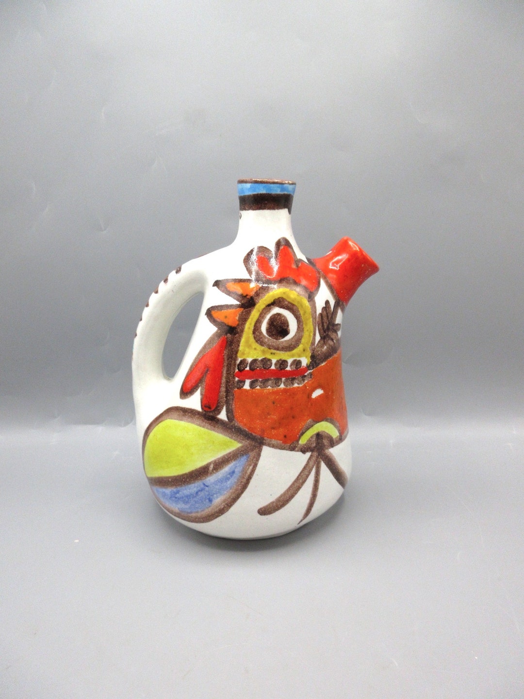 Midcentury De Simone Pottery Spouted Jug Rooster Handmade Italy - Etsy