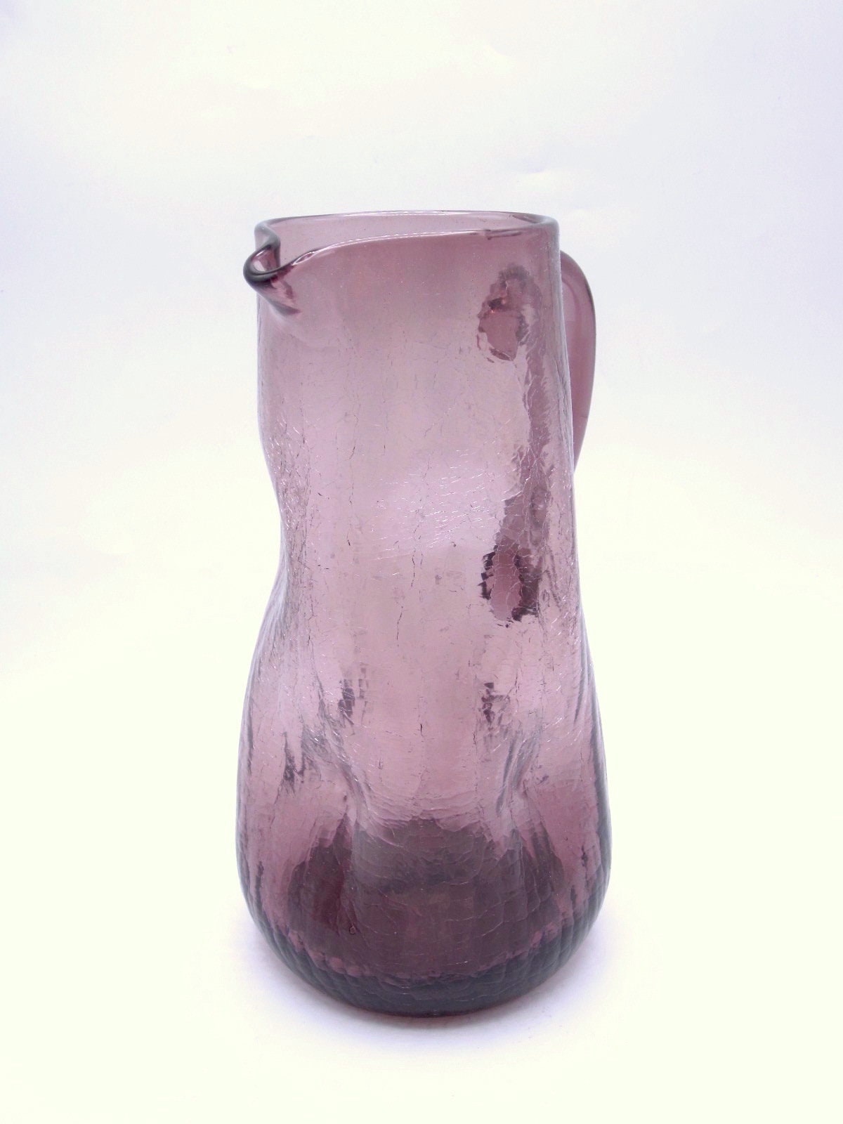 MCM Blenko Crackle Glass Dimpled Cocktail Pitcher 418 Amethyst - Etsy