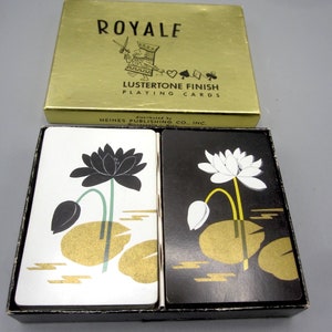 Art Deco Royale Playing Cards Bridge Set Waterlillies - Etsy