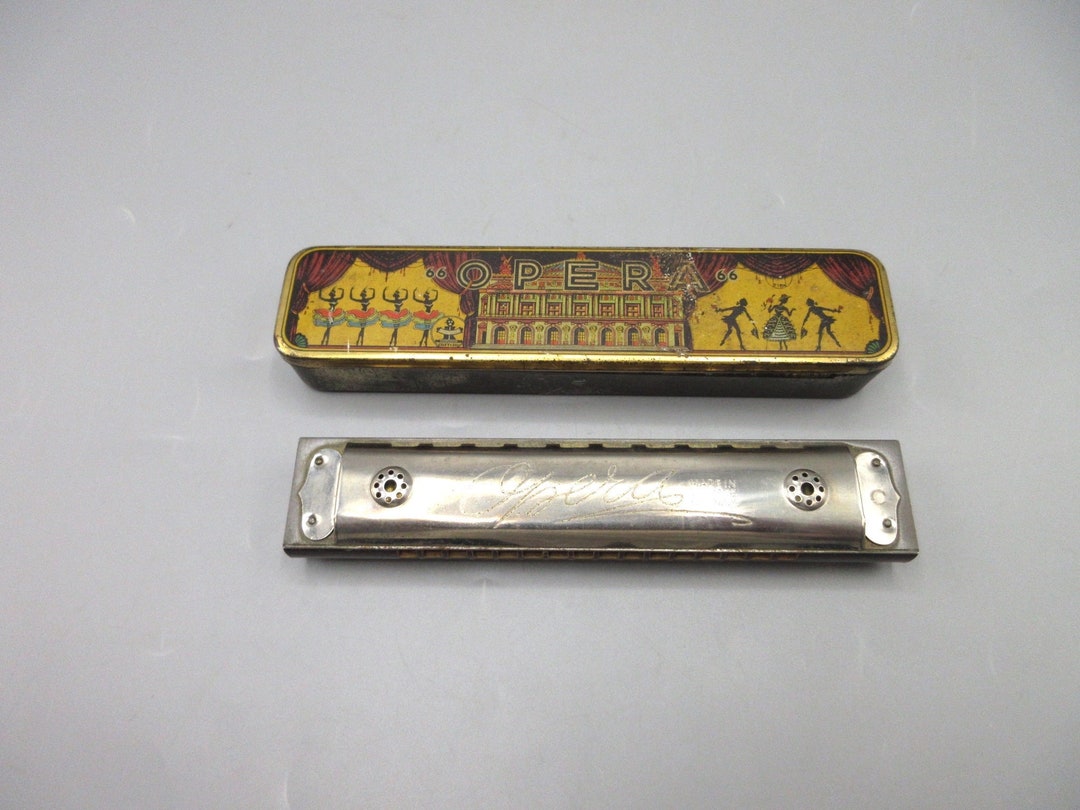 VTG Opera Harmonica Lithographed Tin Box U S Zone Germany C - Etsy
