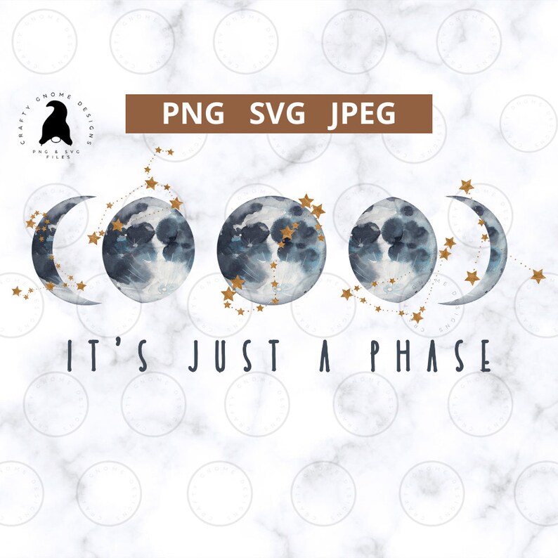 Just a Phase Moon Phases SVG PNG JPEG Boho Moon Svg Witch Svg - Etsy UK