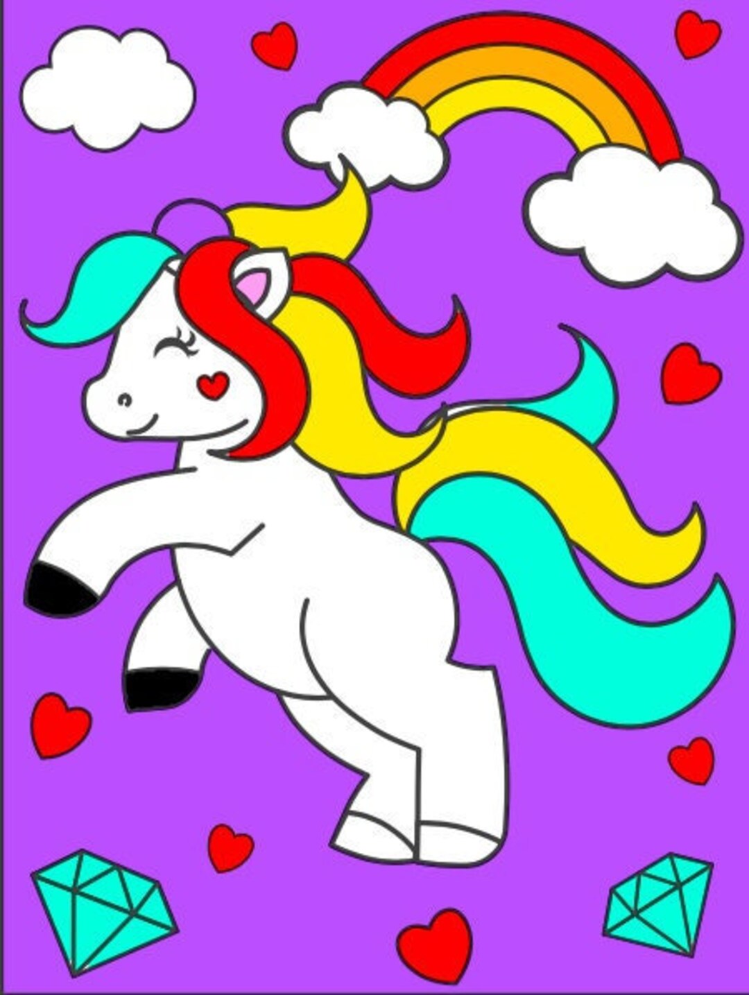 Children's Beautiful Pony Coloring Book 40 Pages - Etsy