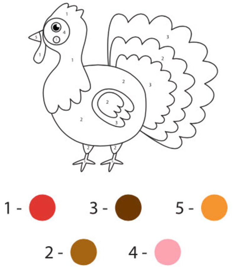 Children Coloring Book by Numbers and Color - Etsy