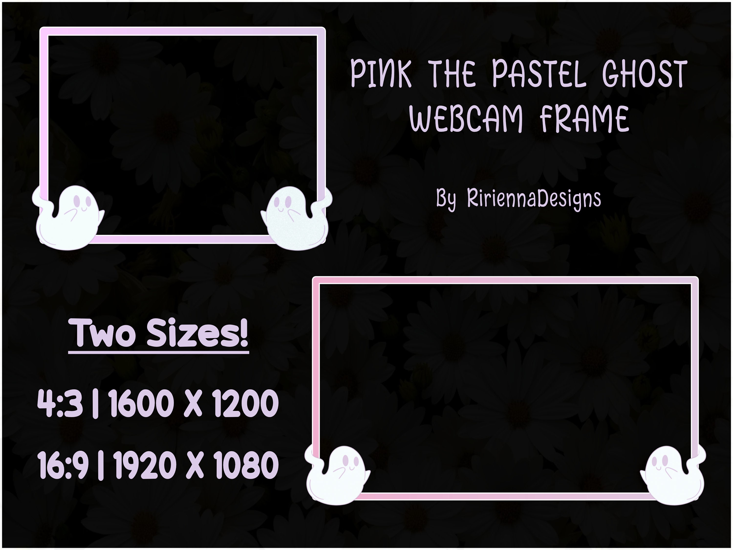 Pastel Pink Ghost Webcam Frame Goth Camera Overlay Cute Twitch Graphics ...
