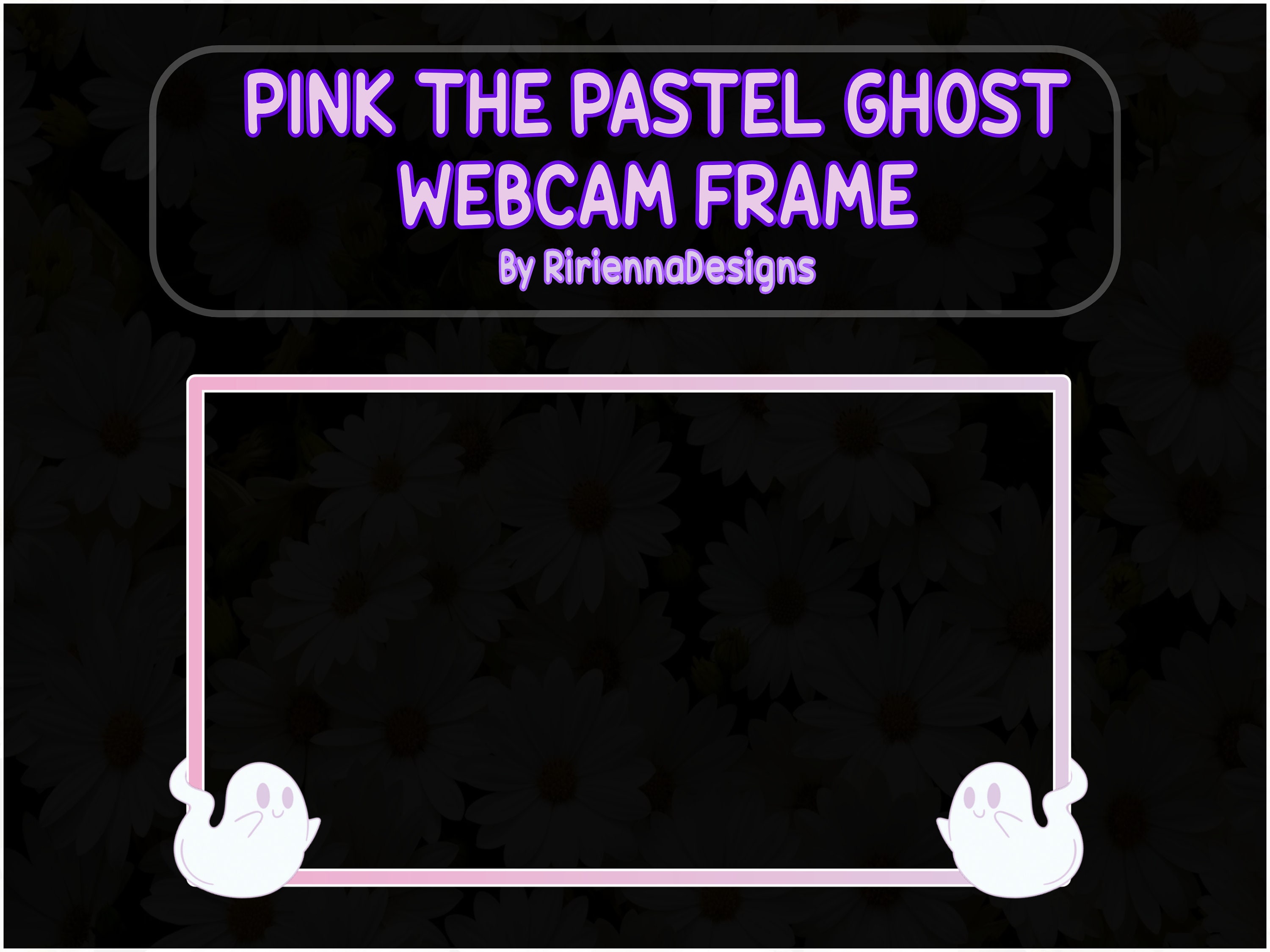 Pastel Pink Ghost Webcam Frame Goth Camera Overlay Cute Twitch Graphics ...