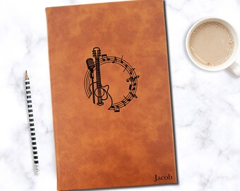 Personalized Guitar Music Notes Notebook Journal Unique - Etsy