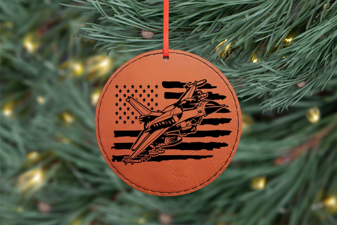 Personalized Fighter Jet Christmas Ornament USA Military Patriotic Army ...