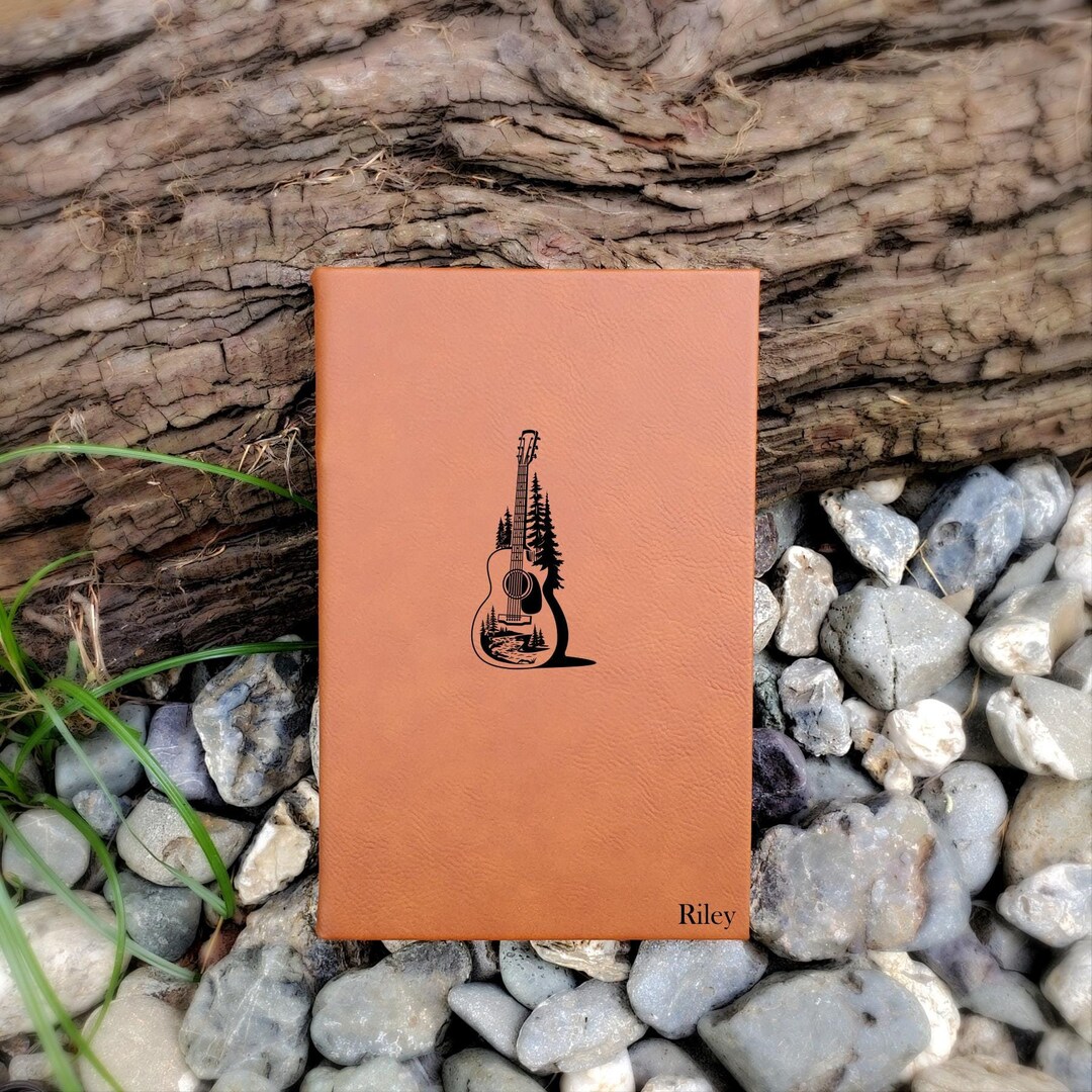 Personalized Guitar Music Notes Notebook Journal | Unique Leatherette ...
