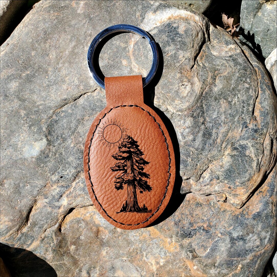 Personalized Redwood Tree Keychain • Custom Nature Keyring - Etsy
