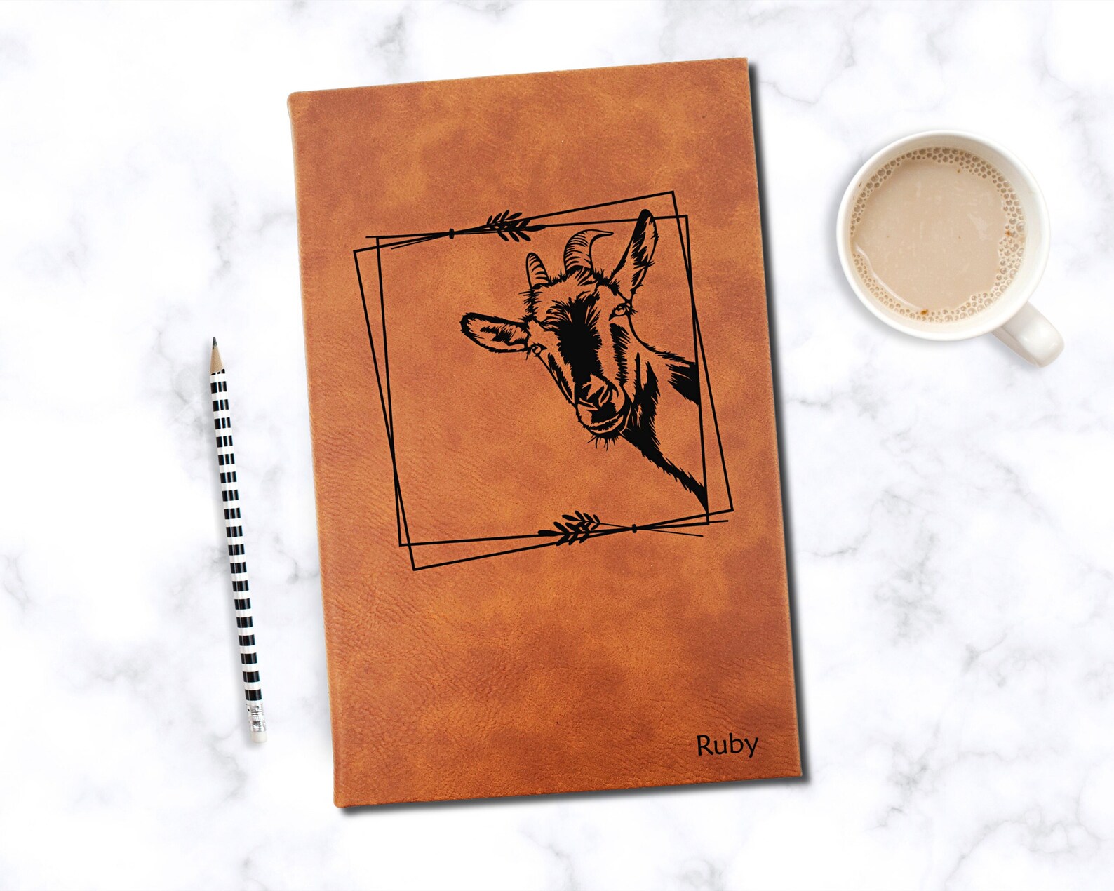 Personalized Goat Journal | Unique Leatherette Cover With Lined Pages ...