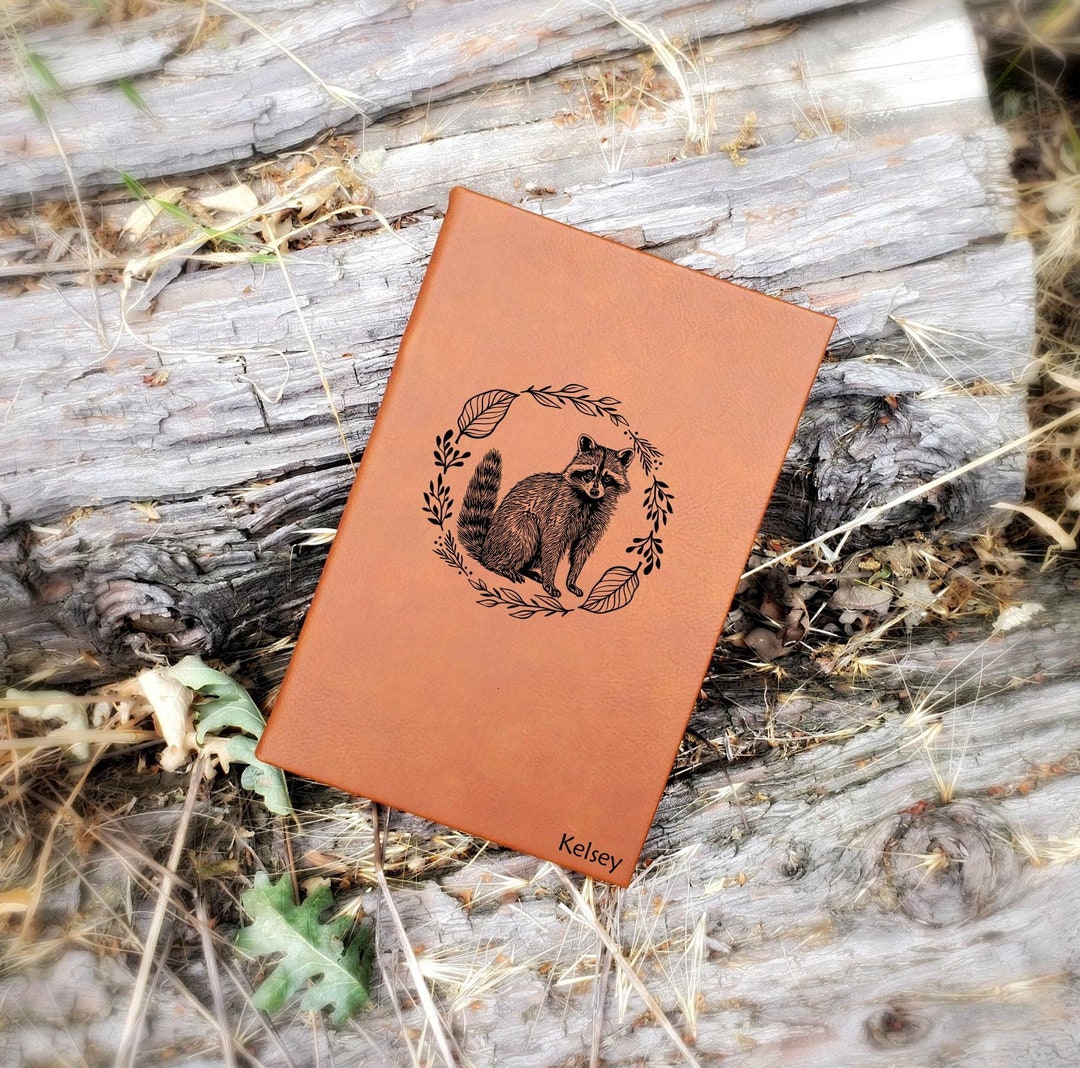 Personalized Racoon Journal | Unique Leatherette Cover With Lined Pages ...