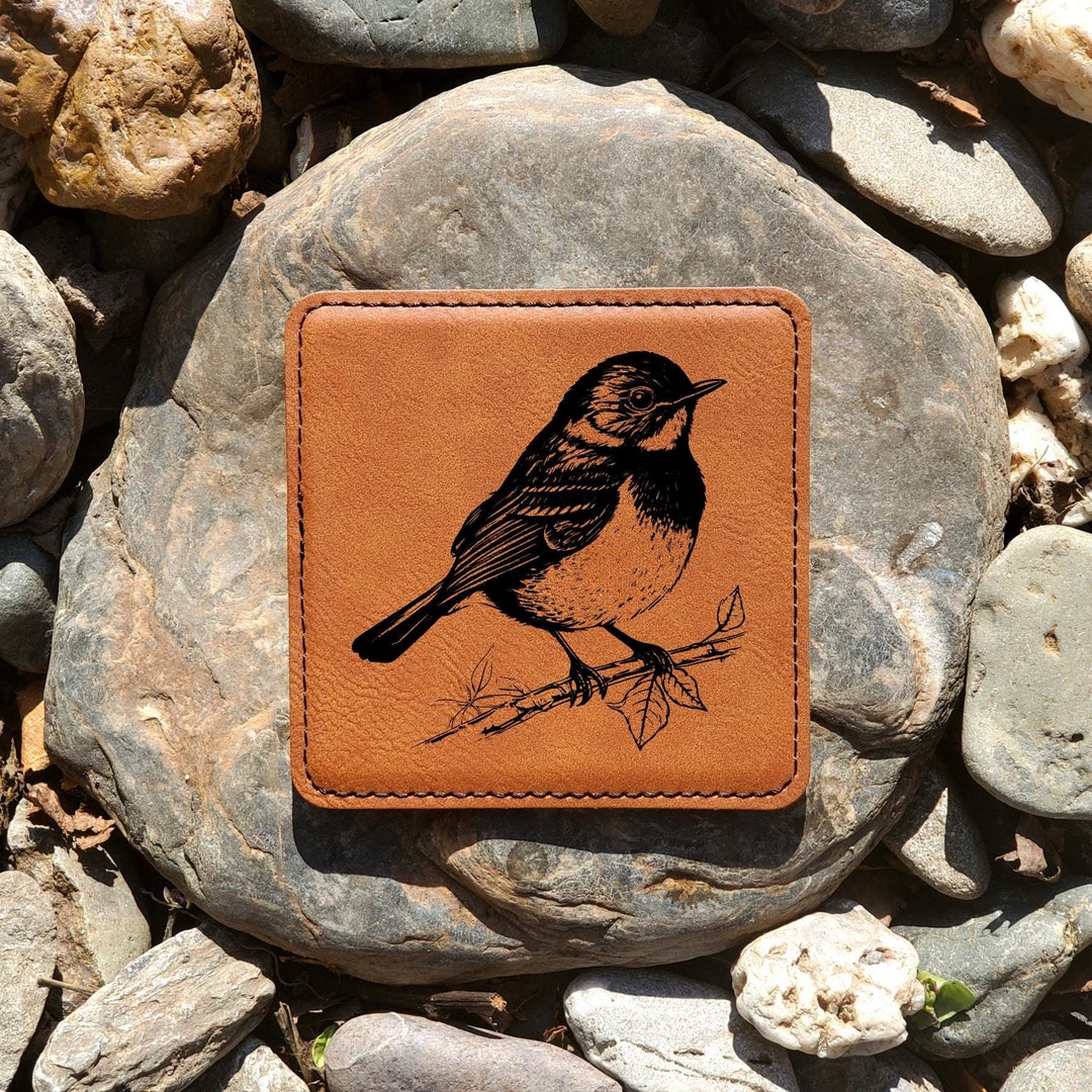 Set of 4 Bluebird Coasters | Unique Bird Lover Leatherette Wildlife ...