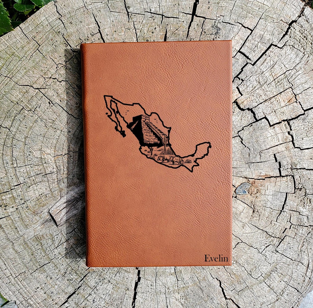Personalized Mexico Travel Journal | Unique Leatherette Cover Lined ...