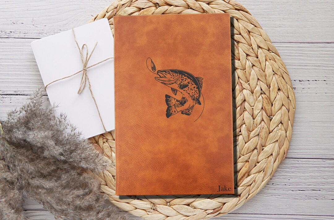 Fishing Journal Adventure Notebook Unique Leatherette Cover Lined Pages ...