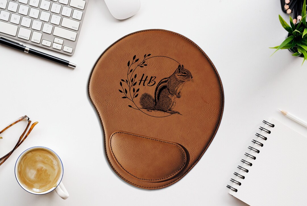 Chipmunk Monogram Mouse Pad With Ergonomic Wrist Support for Office ...