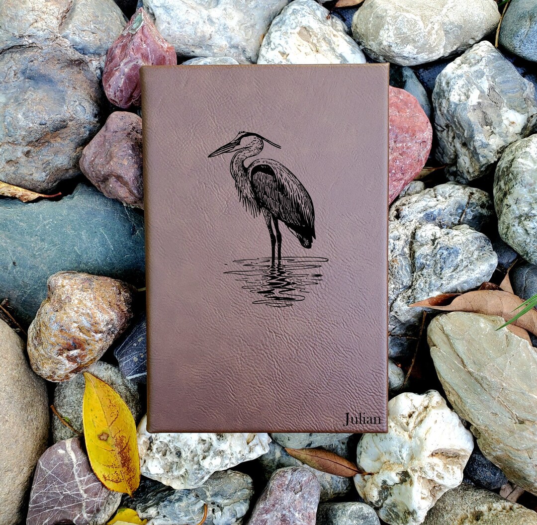 Personalized Blue Heron Nature Journal Notebook | Egret Bird Diary With ...