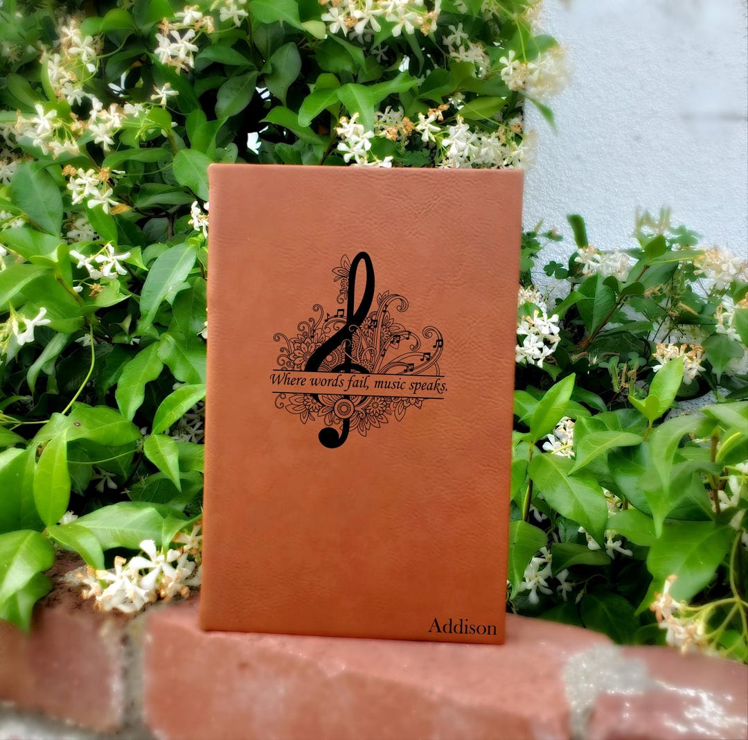 Personalized Treble Clef Music Notebook Journal | Where Words Fail ...