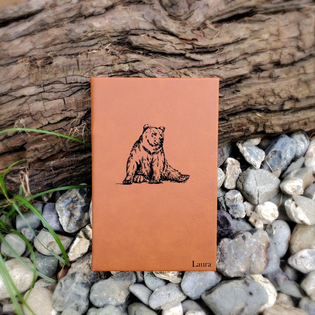 Personalized Bear Journal | Unique Leatherette Cover With Lined Pages ...