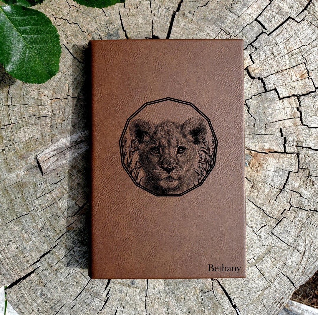 Personalized Lion Cub Journal | Unique Leatherette Cover With Lined ...