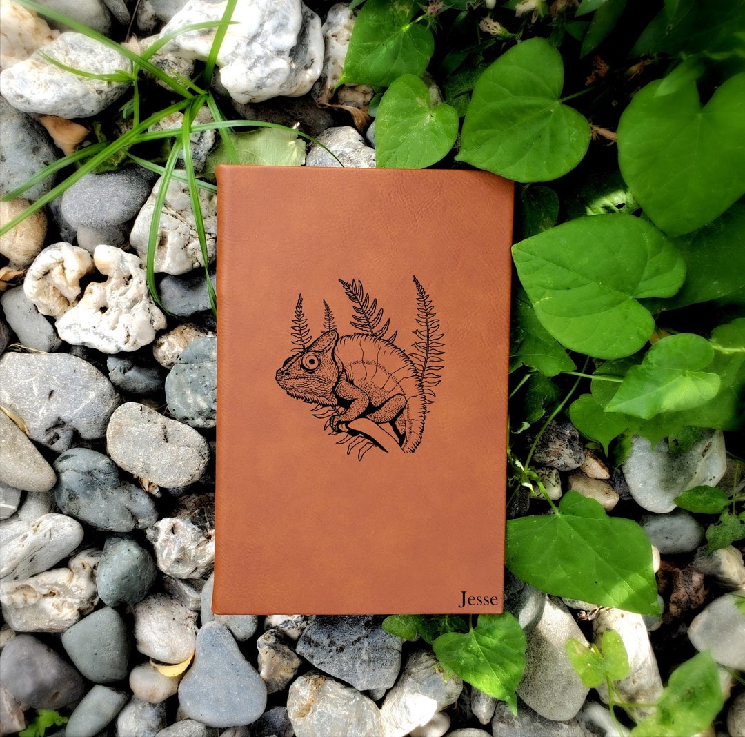 Personalized Chameleon Notebook Journal | Unique Reptile Leatherette ...