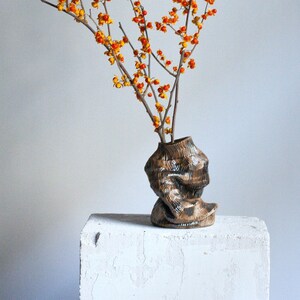 Stoneware Ceramic Carved Folded Vase - Etsy