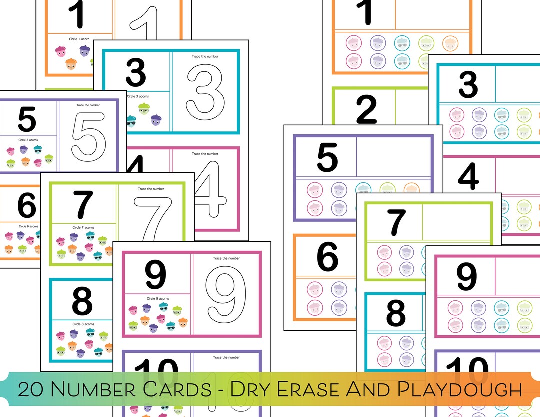 Number Playdough Mats | Dry Erase and Play Dough Mats 1 - 10 | Counting ...