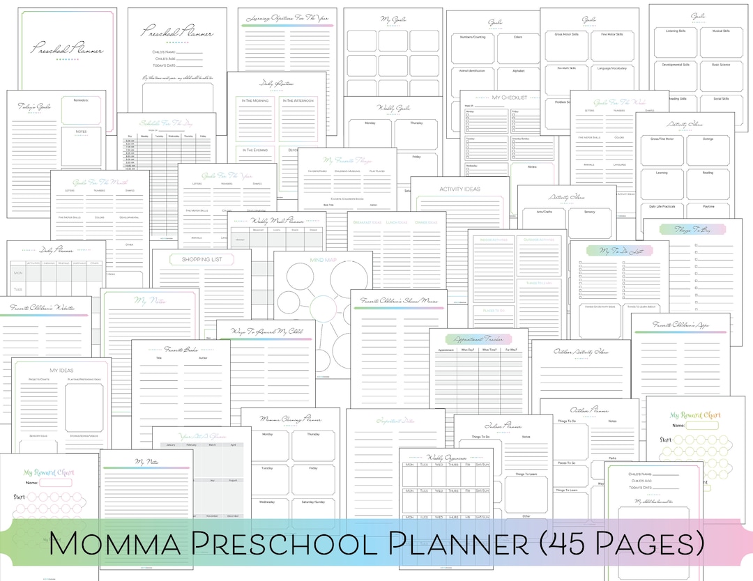 Homeschool Planner Printable Toddler Through Preschool | Homeschool Mom ...