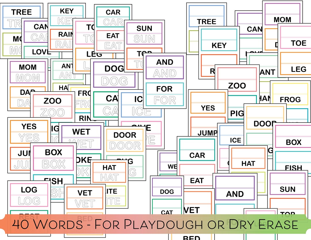 Spelling Words 1st Grade | Play Dough Mats | Dry Erase Mats | Beginner ...