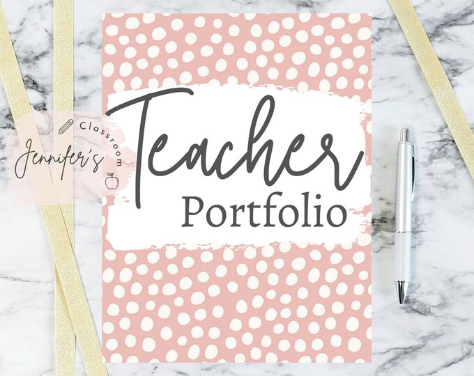 Peach Teaching Portfolio Template Teacher Portfolio, Editable Teacher ...