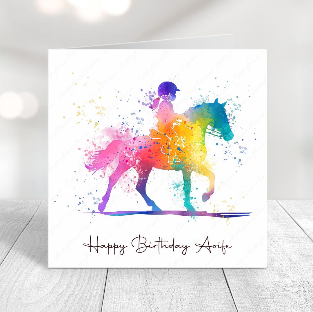 Personalised Horse Birthday Card for A Girl, Pony Themed Card for ...