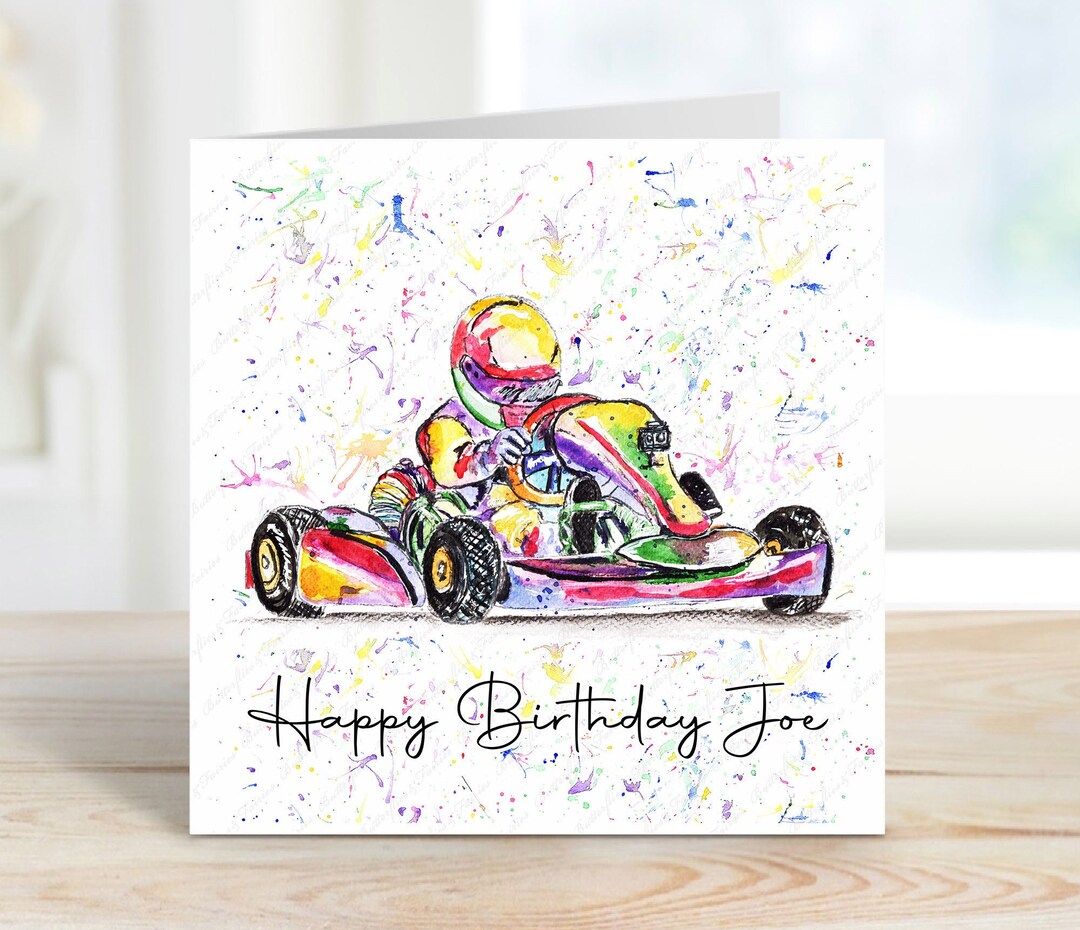 Personalised Birthday Card Go Kart Birthday Card Happy - Etsy