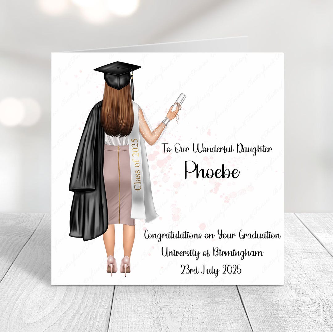 Personalised Graduation Card, Graduation Card for Her, Graduation Cap ...