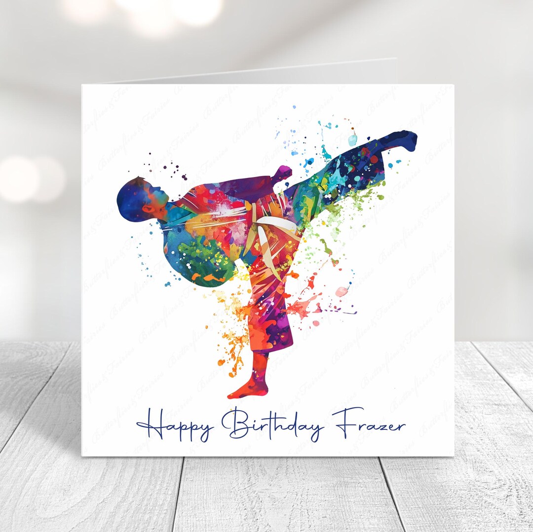 Personalised Martial Arts Birthday Card, Martial Arts for Boy Son ...
