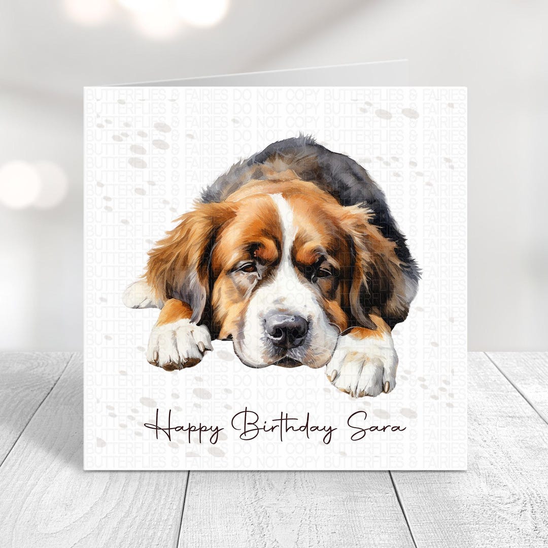 Personalised St Bernard Dog Birthday Card: Dog Lover Gift, Mother's Day ...