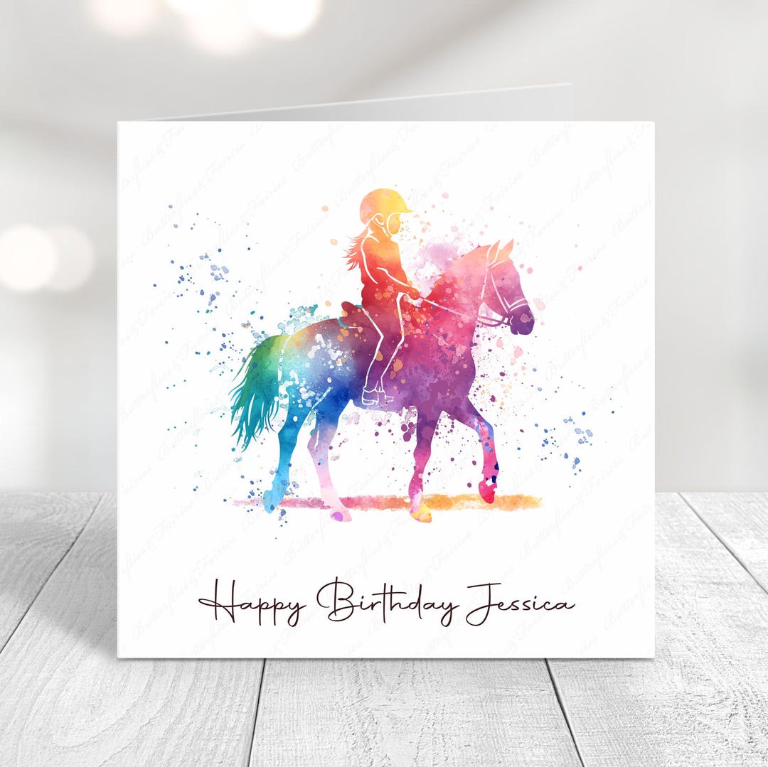 Personalised Horse Birthday Card for A Girl, Pony Themed Card for ...