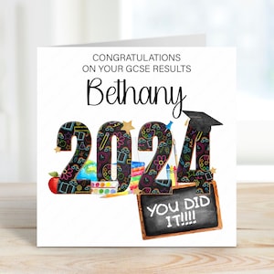 Personalised Congratulations Card: GCSE, A-levels, Exams - Etsy UK