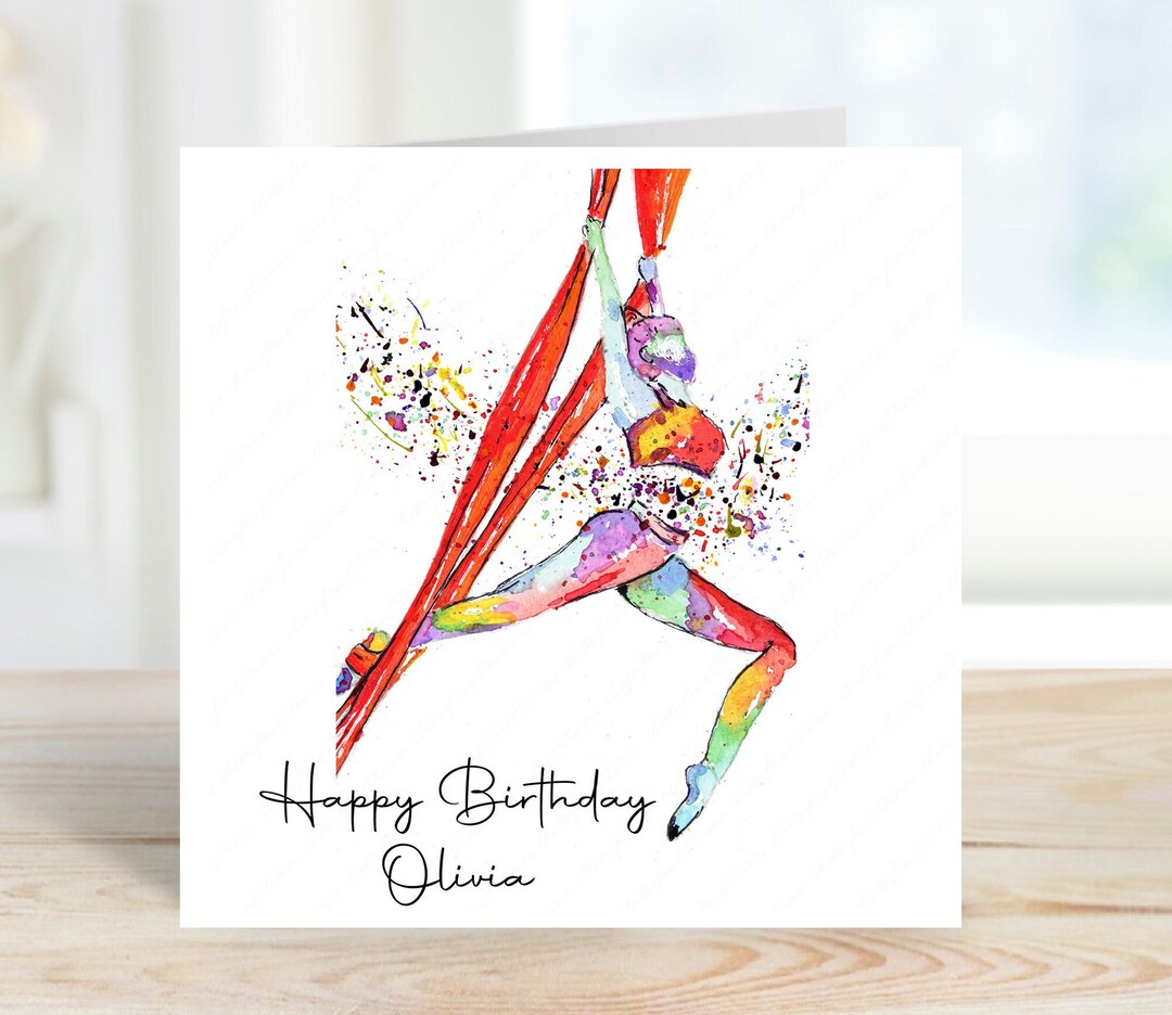 Personalised Gymnastics Birthday Card, Dance Gymnast Birthday Card ...