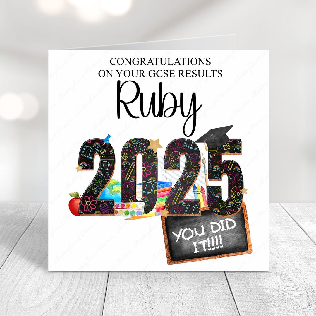 Personalised Congratulations Card: GCSE, A-levels, Exams - Etsy