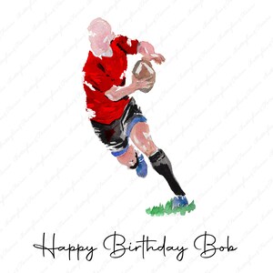 Personalised Rugby Birthday Card, Rugby Card for Dad, Birthday Card for ...
