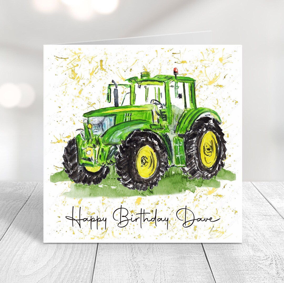 Personalised Tractor Birthday Card: Handmade Name Card for Him - Etsy UK